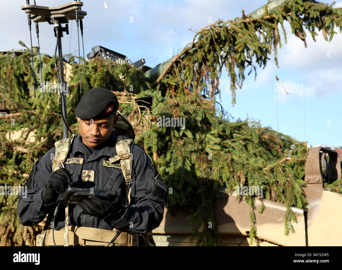 U.S. Army Sgt. Tevin Hampton, assigned to 1st Battalion, 4th Infantry ...