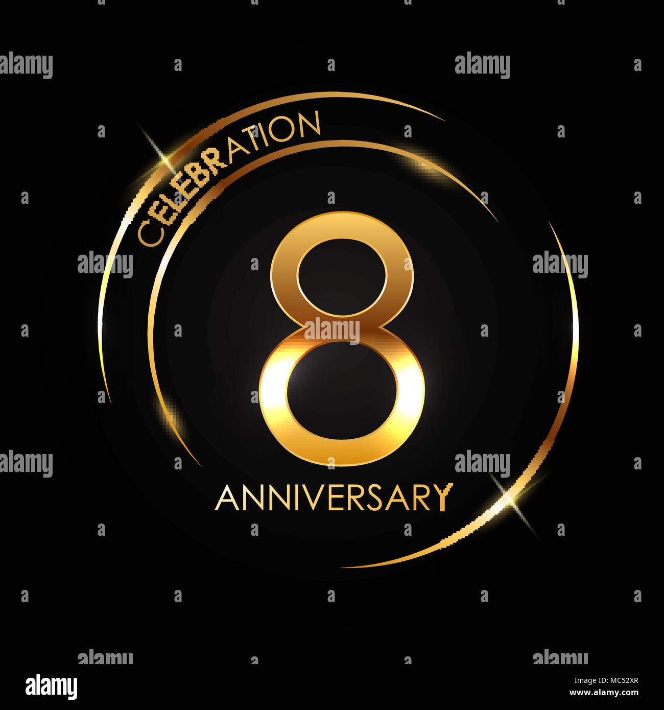 Template 8 Years Anniversary Vector Illustration Stock Vector Image ...