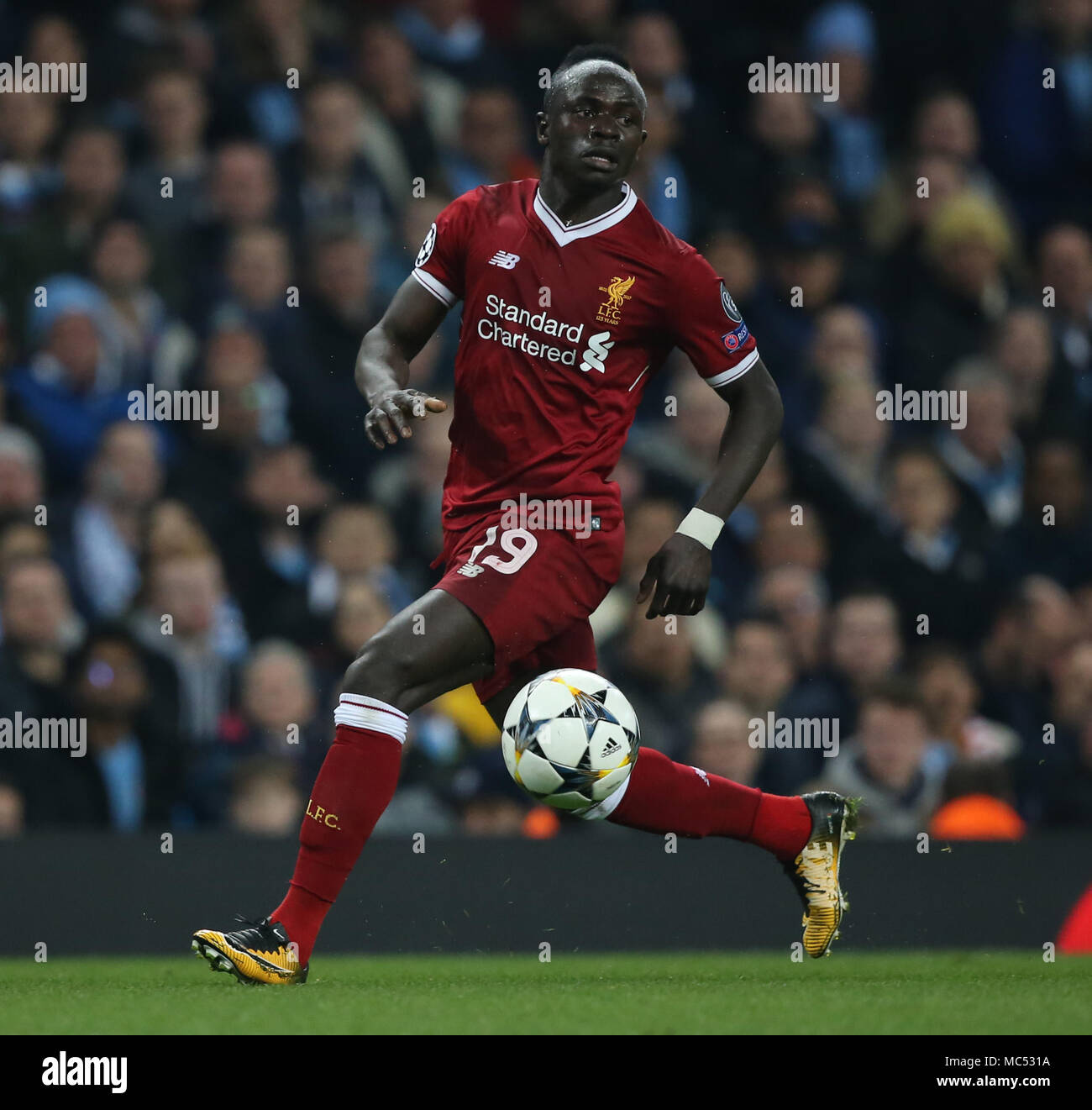 MANCHESTER, ENGLAND - APRIL 10: Sadio Mane of Liverpool during the ...