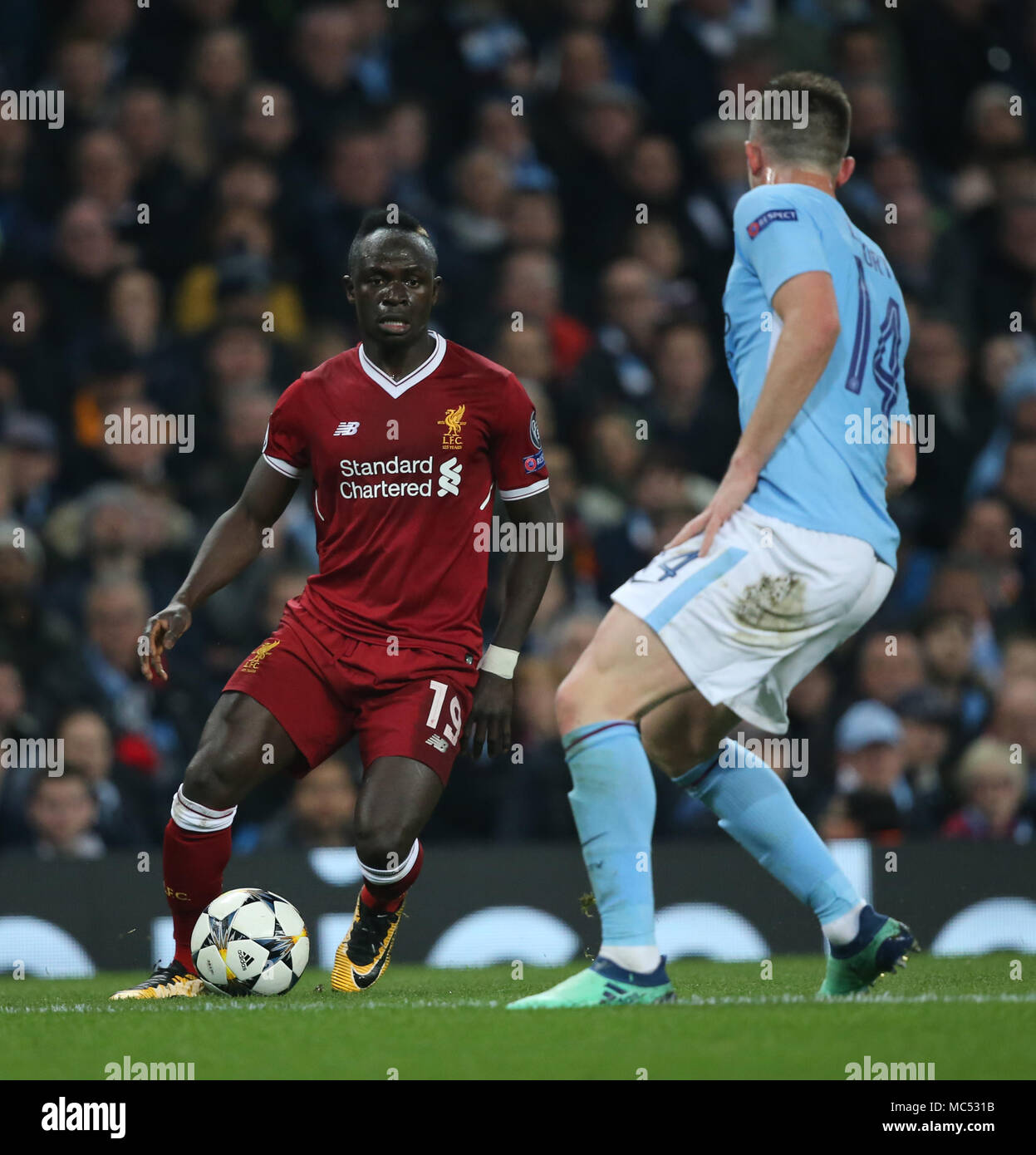 MANCHESTER, ENGLAND - APRIL 10: Sadio Mane of Liverpool during the ...