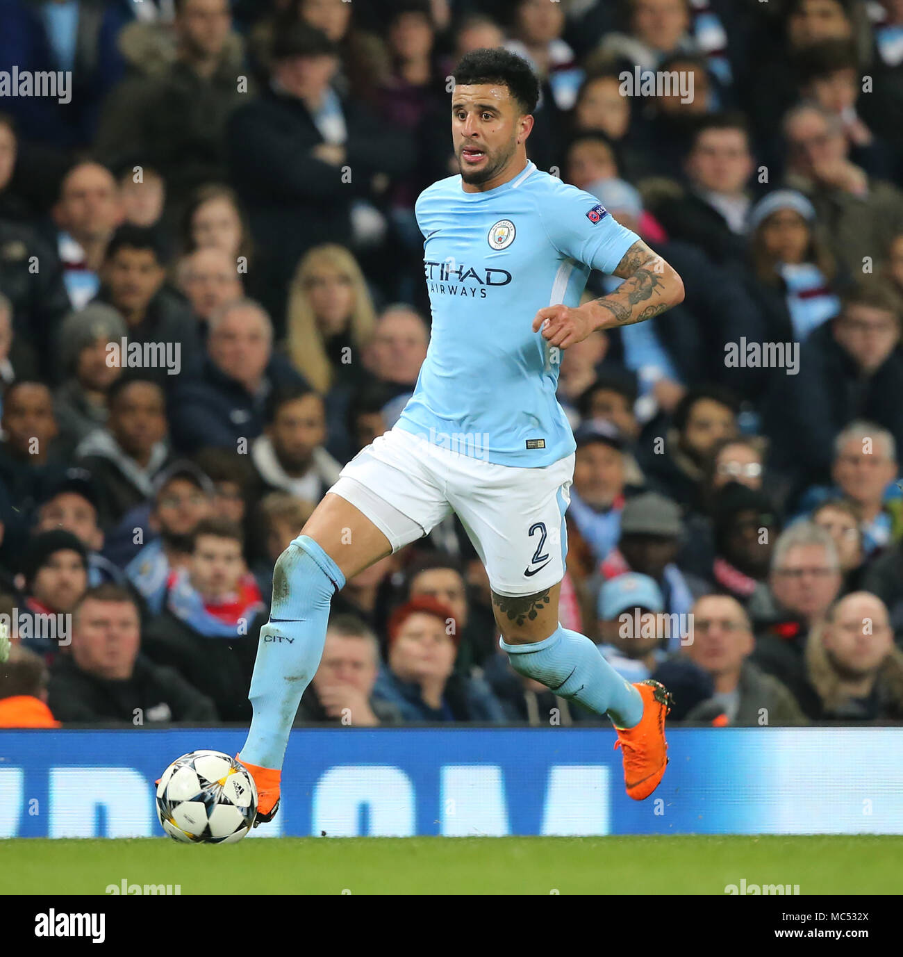 MANCHESTER, ENGLAND - APRIL 10: Kyle Walker of Manchester City during ...