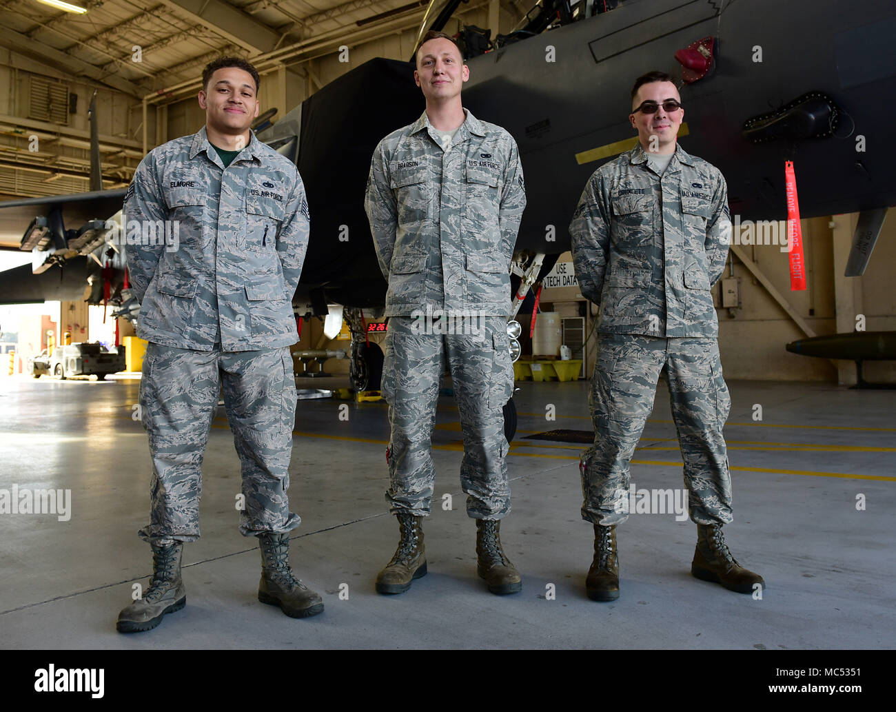 Staff Sgt. Brandon Elmore, 335th Aircraft Maintenance Unit weapons load ...
