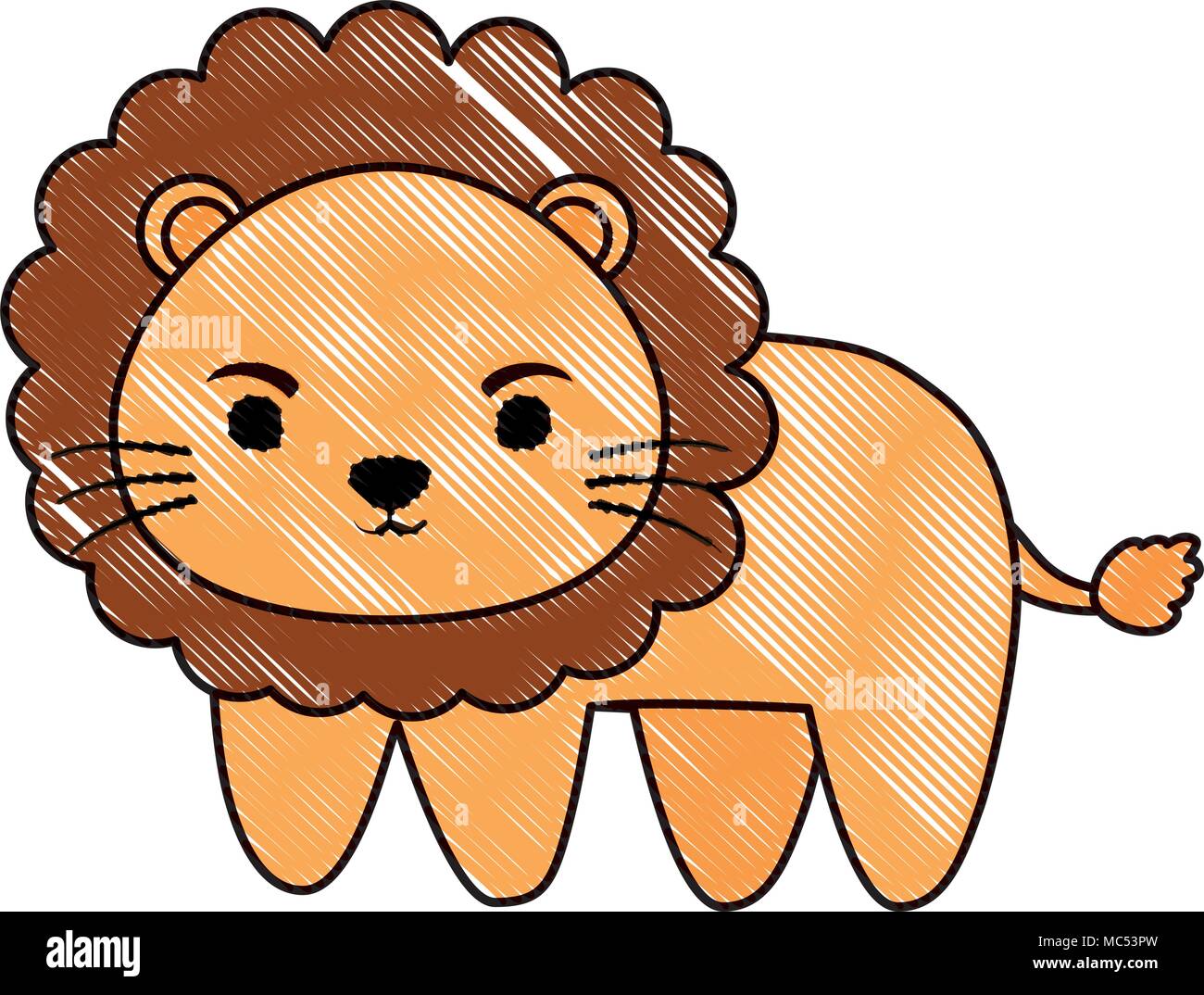 cute lion icon over white background, colorful design. vector ...