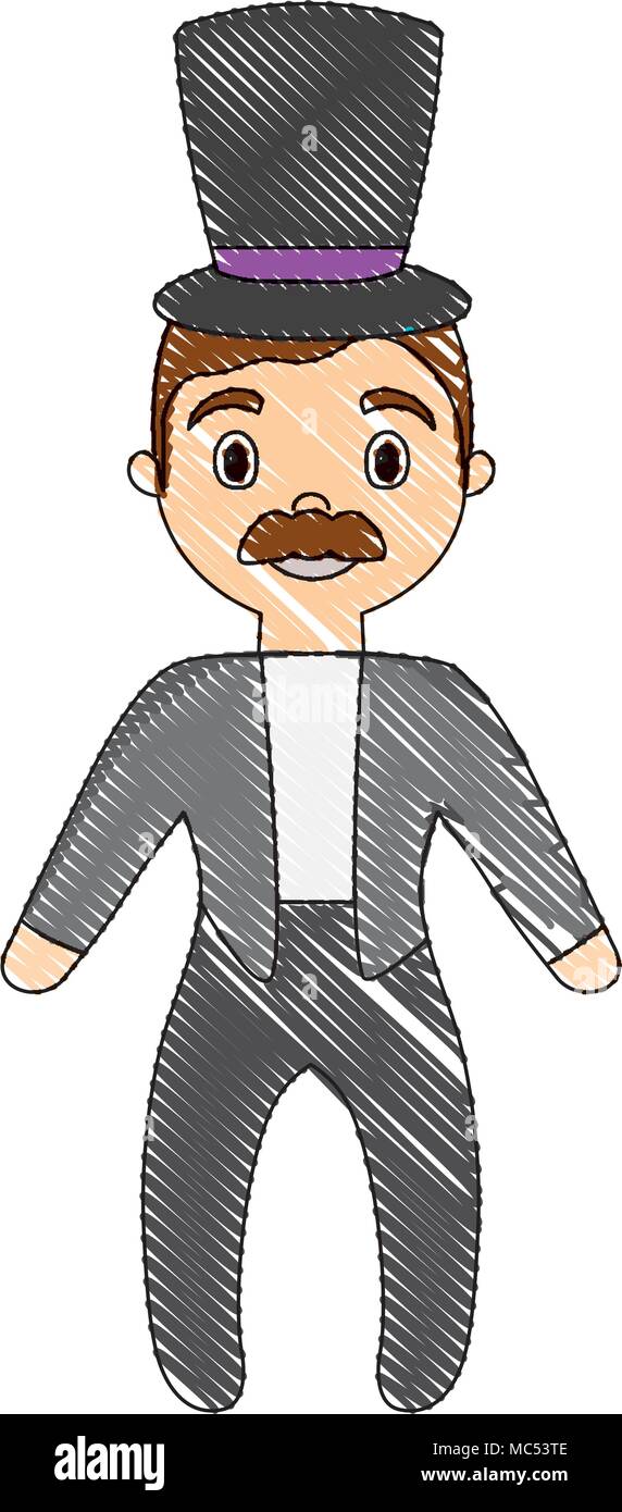 cartoon Circus Ringmaster icon over white background, colorful design ...