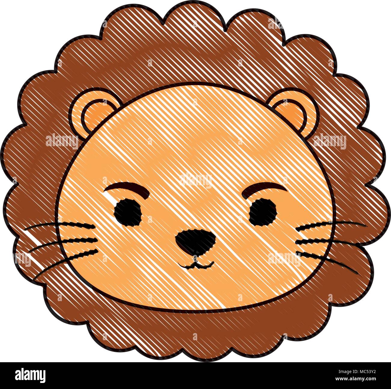 cute lion face icon over white background, colorful design. vector ...