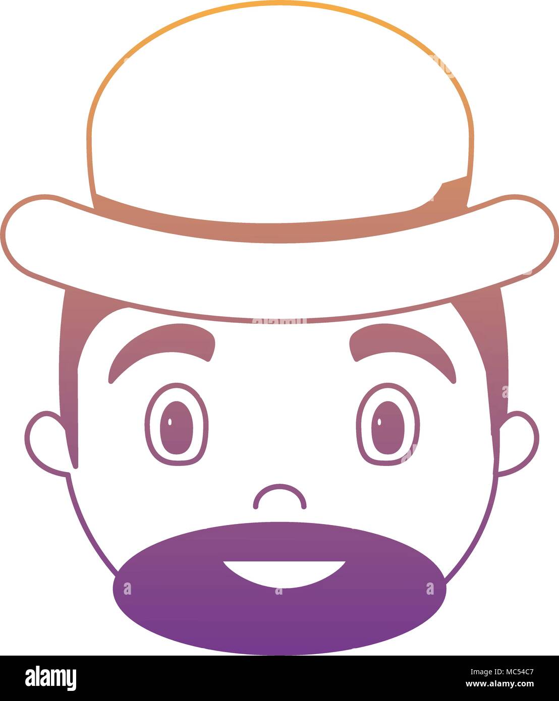 cartoon man with beard and hat over white background, colorful design ...