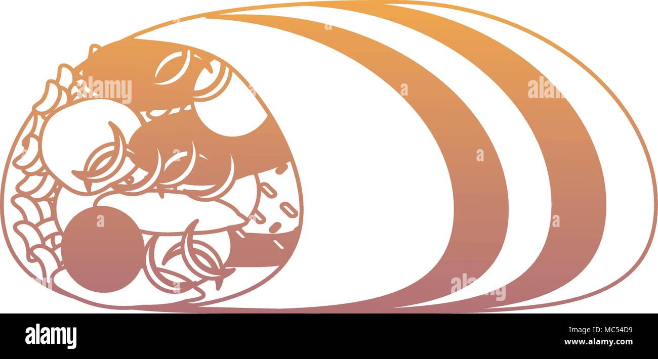 Mexican food design with burrito icon over white background, colorful ...