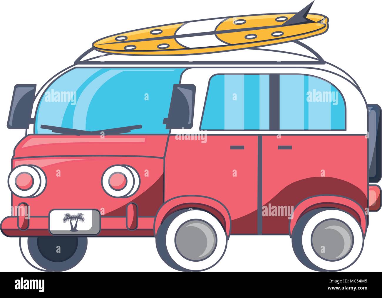 surf van icon over white background, colorful design. vector ...