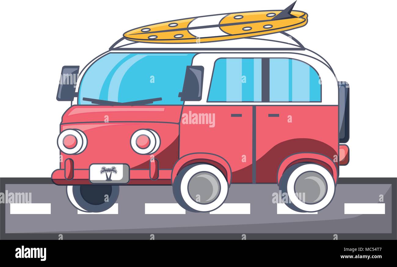 surf van icon over white background, colorful design. vector ...