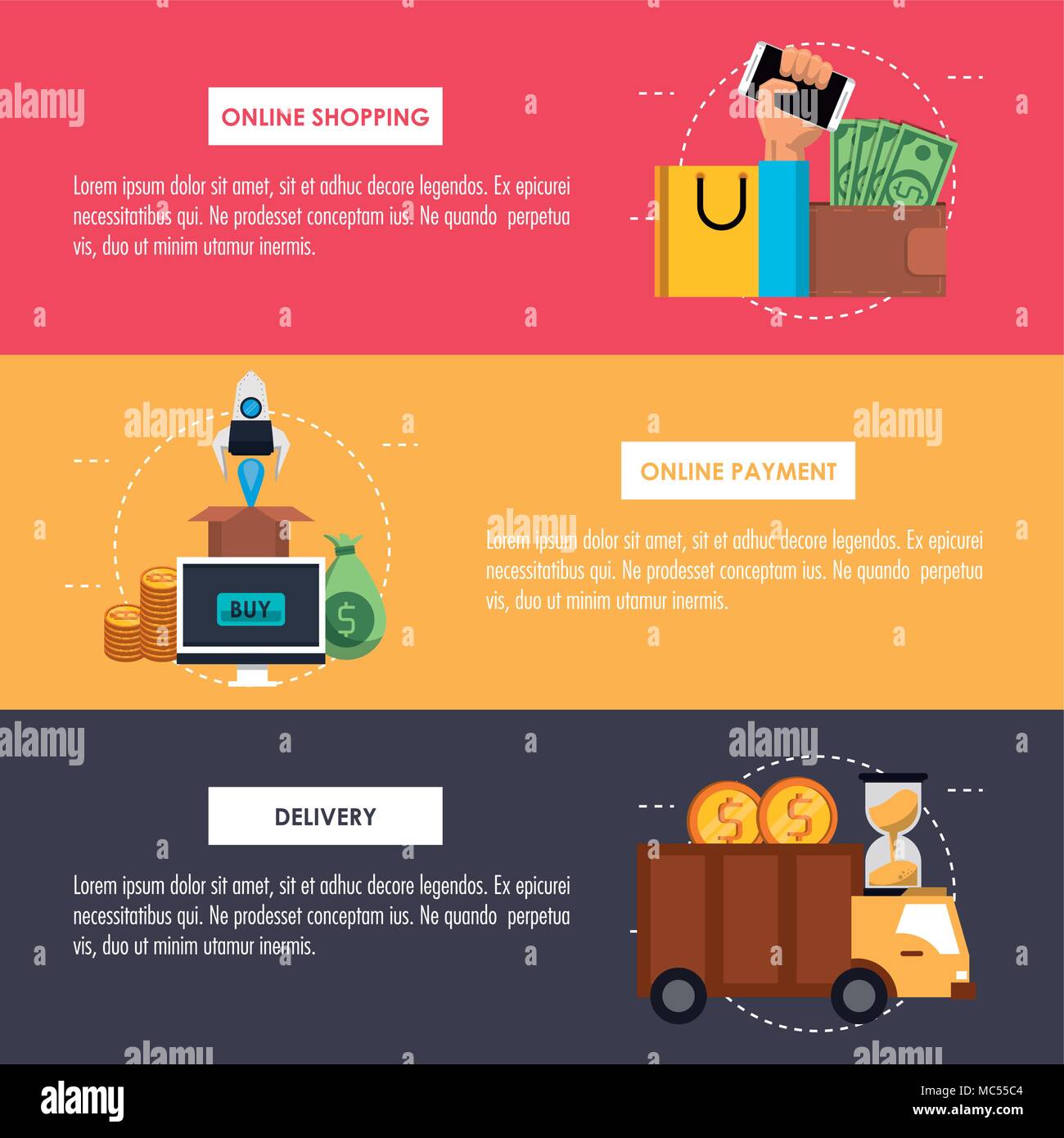 Online shopping infographic Stock Vector Image & Art - Alamy