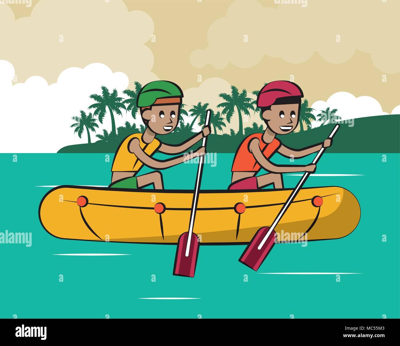 Kayak cartoon Stock Vector Images - Alamy
