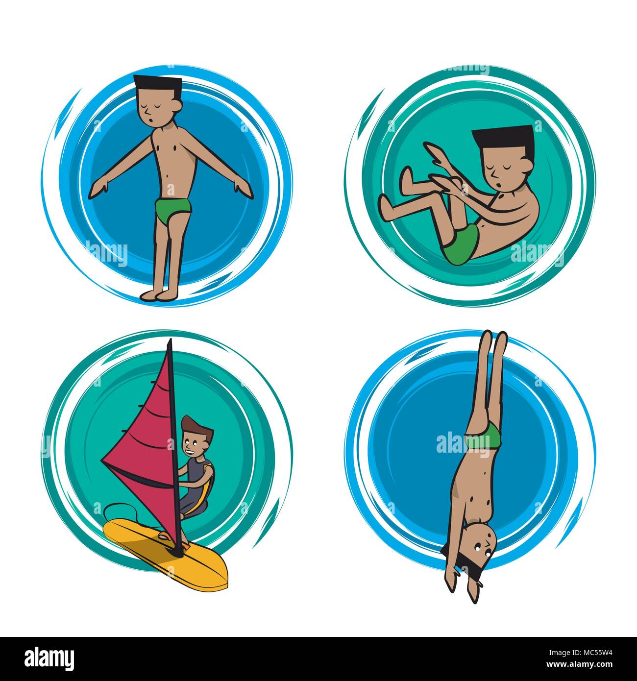 Water sports cartoons Stock Vector Image & Art - Alamy