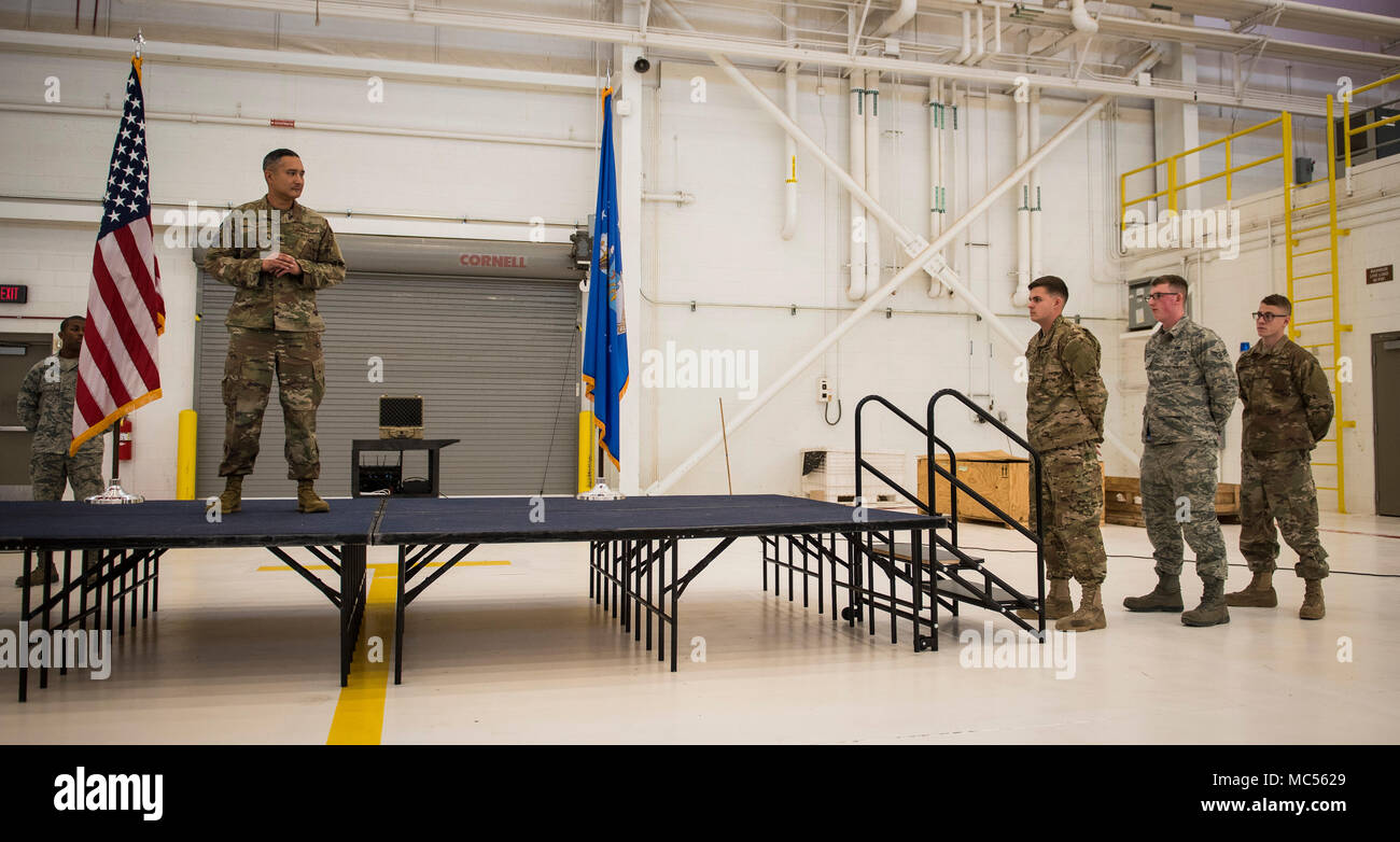 Airmen line up to be given awards at a Dedicated Crew Chief ceremony by ...