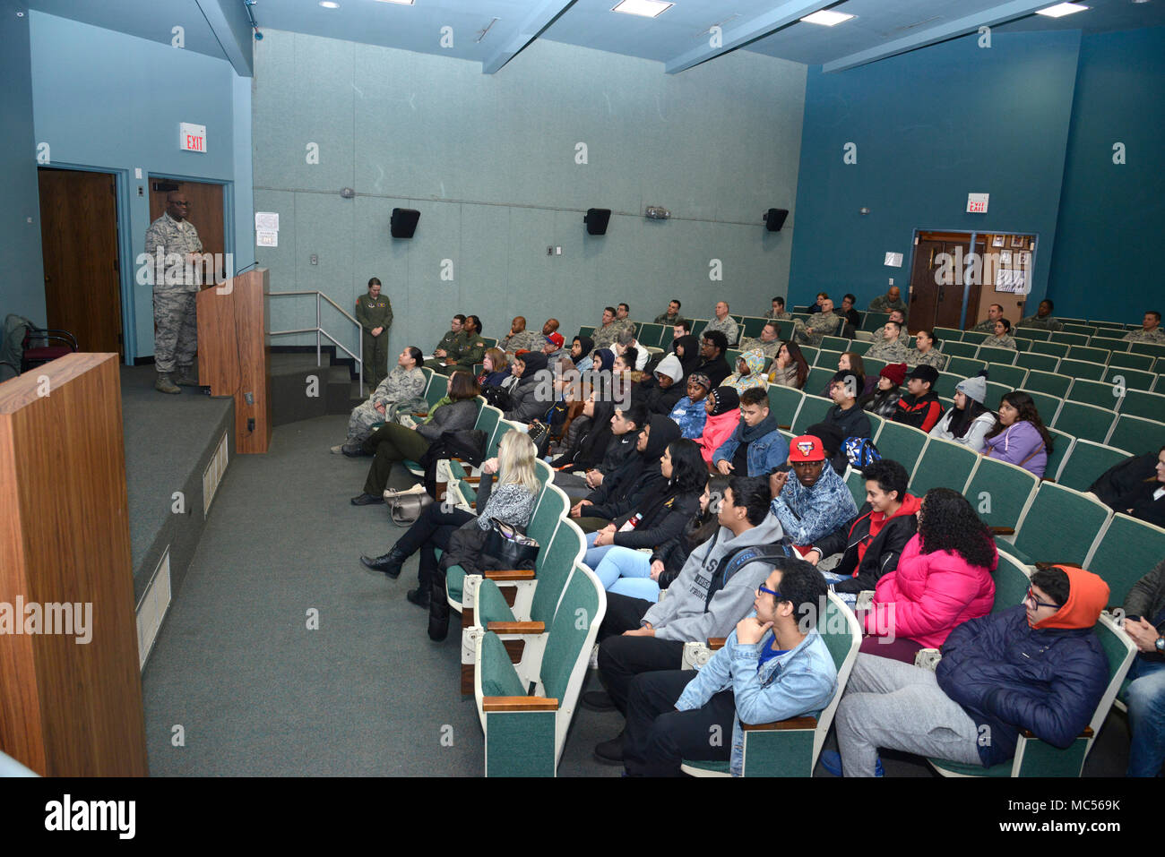 The 105th Airlift Wing hosted more than two dozen students from ...
