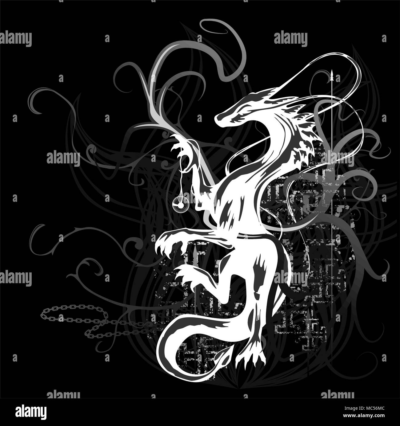 Bell dragon design element, elements separate, gradient used Stock ...