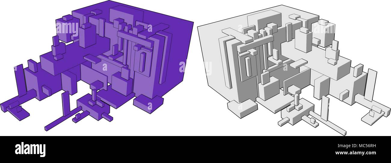 Abstract vector box build 3d structure design element Stock Vector ...
