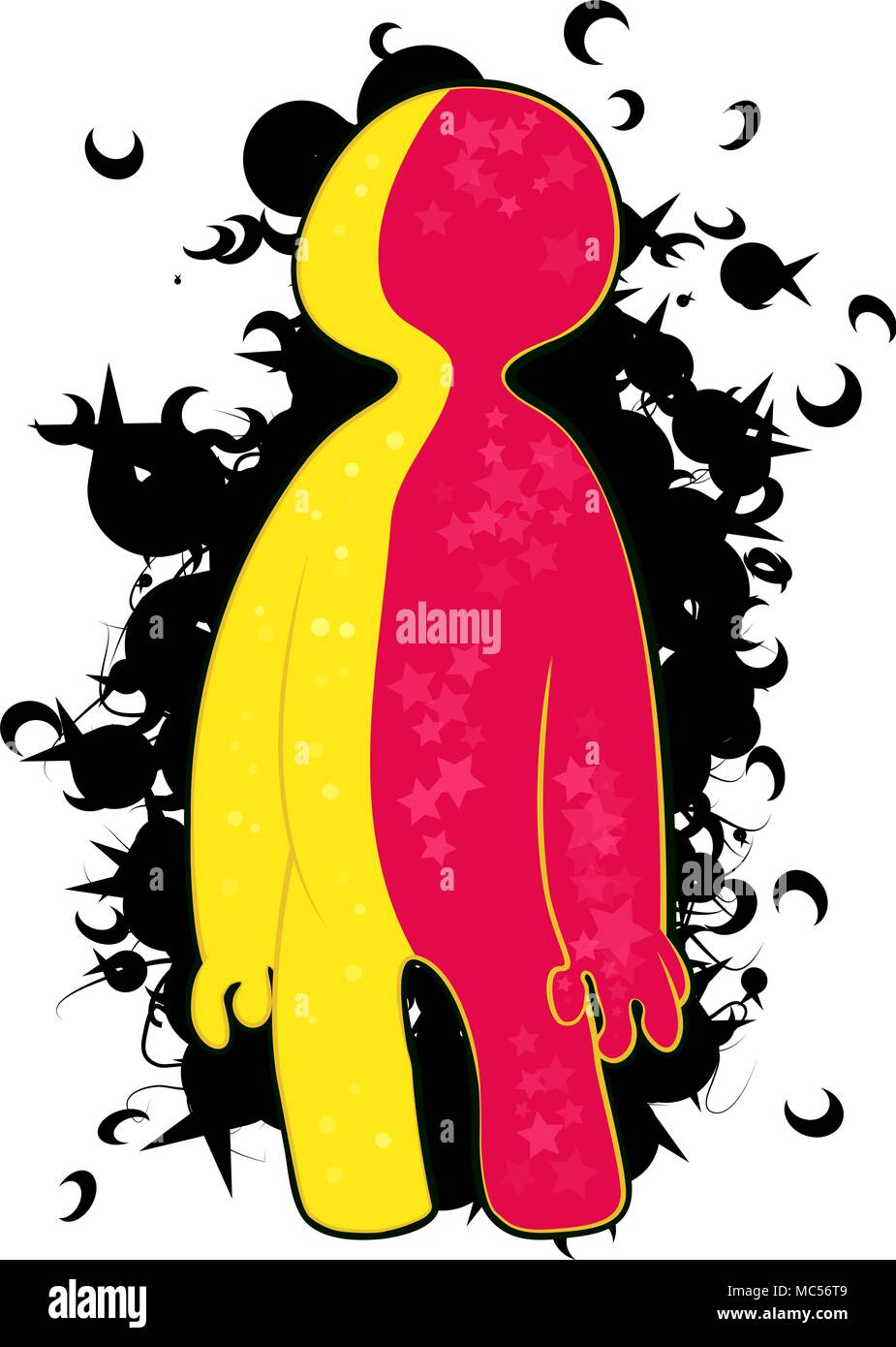 Bright color abstract figure vector cartoon, over white, isolated Stock ...