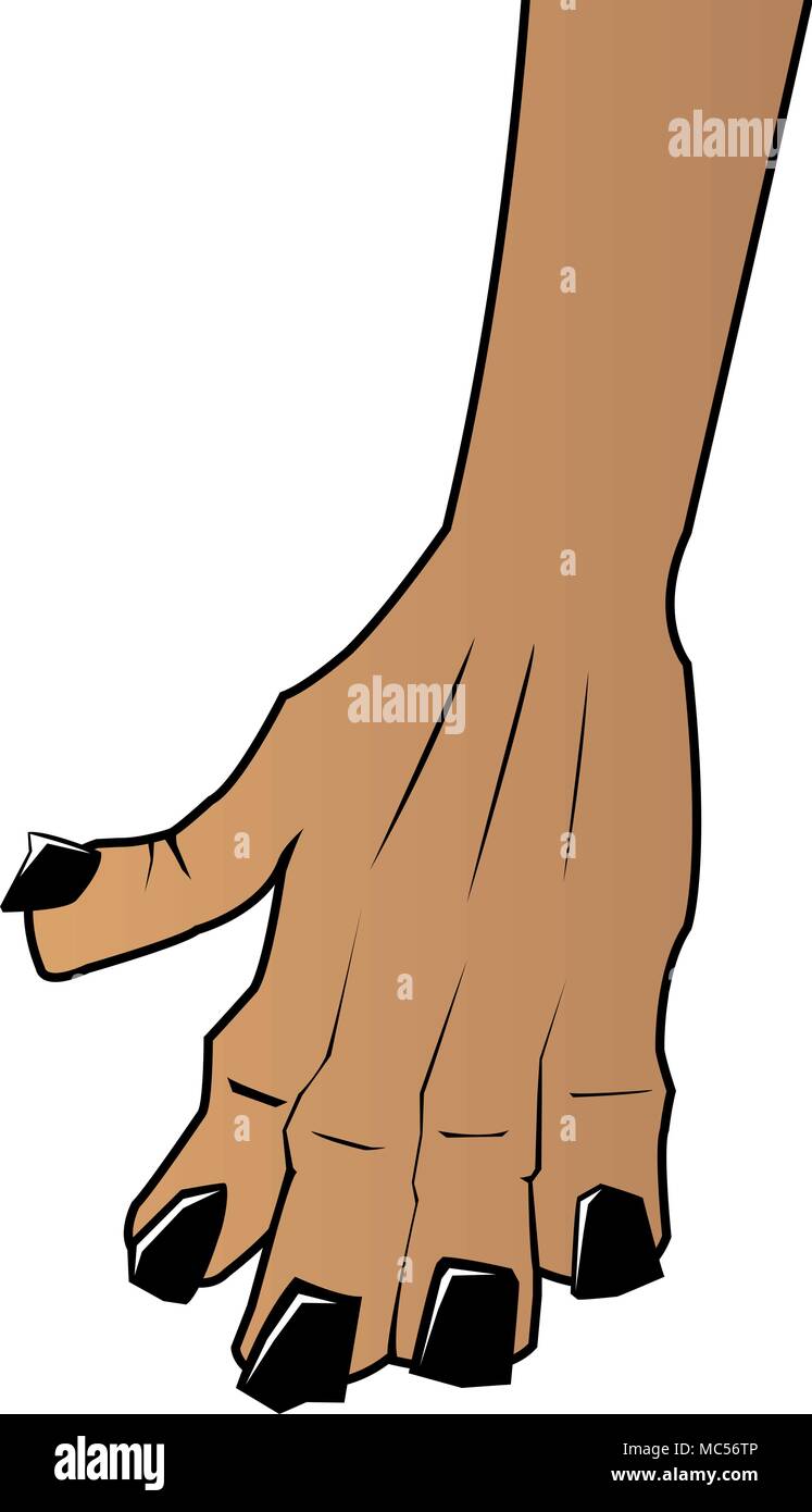 Brown skin hand drawn hand, vector, isolated vertical Stock Vector ...