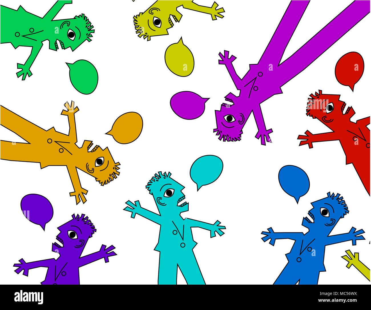 Chat people abstract background cartoon, vector illustration, over ...