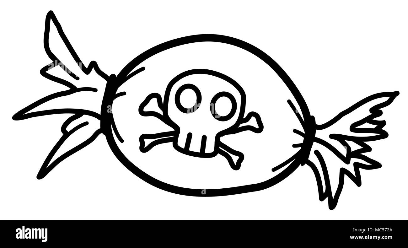 Deadly candy stylized stencil black, Halloween vector illustration ...