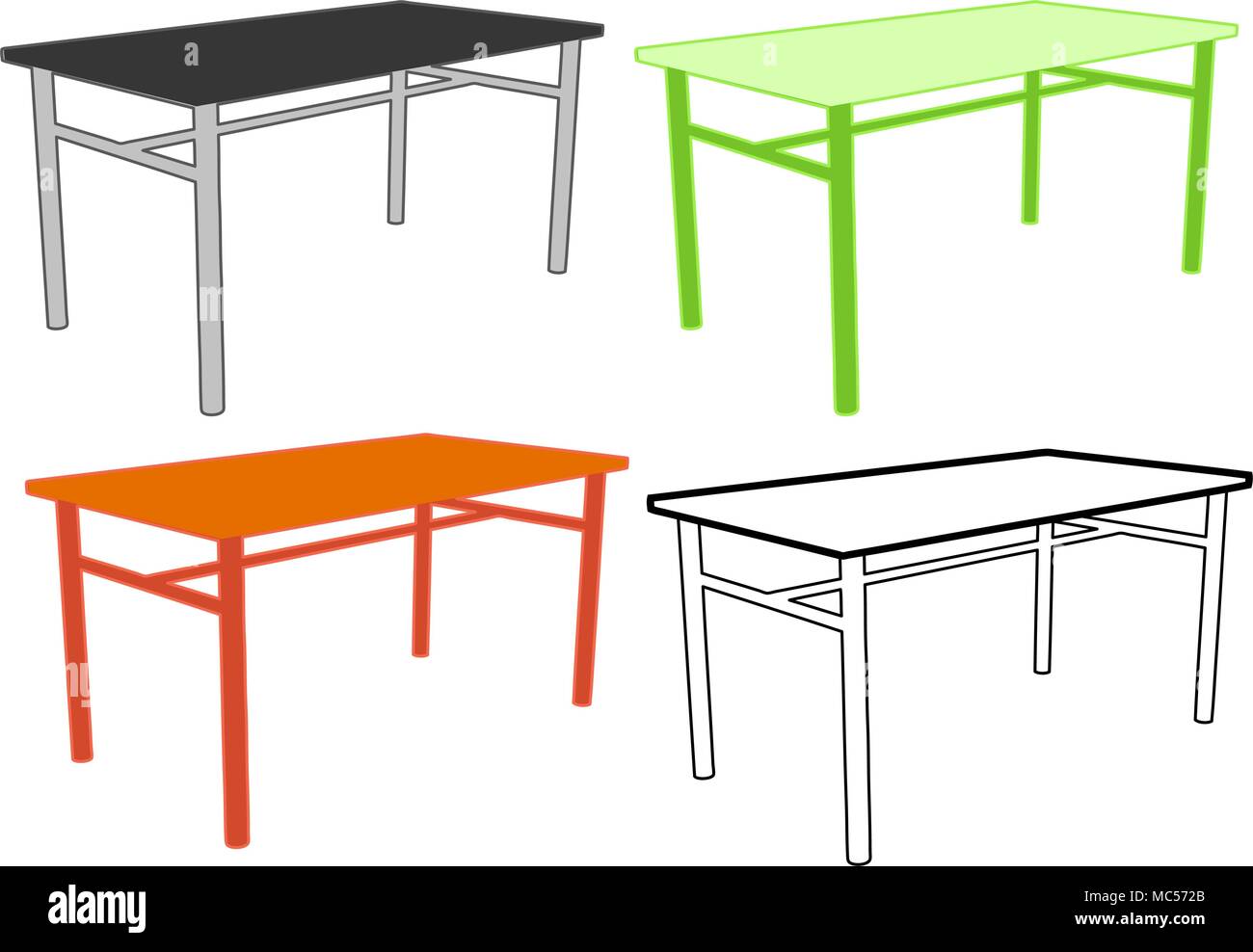 Simple desk vector design element, several color variants Stock Vector ...