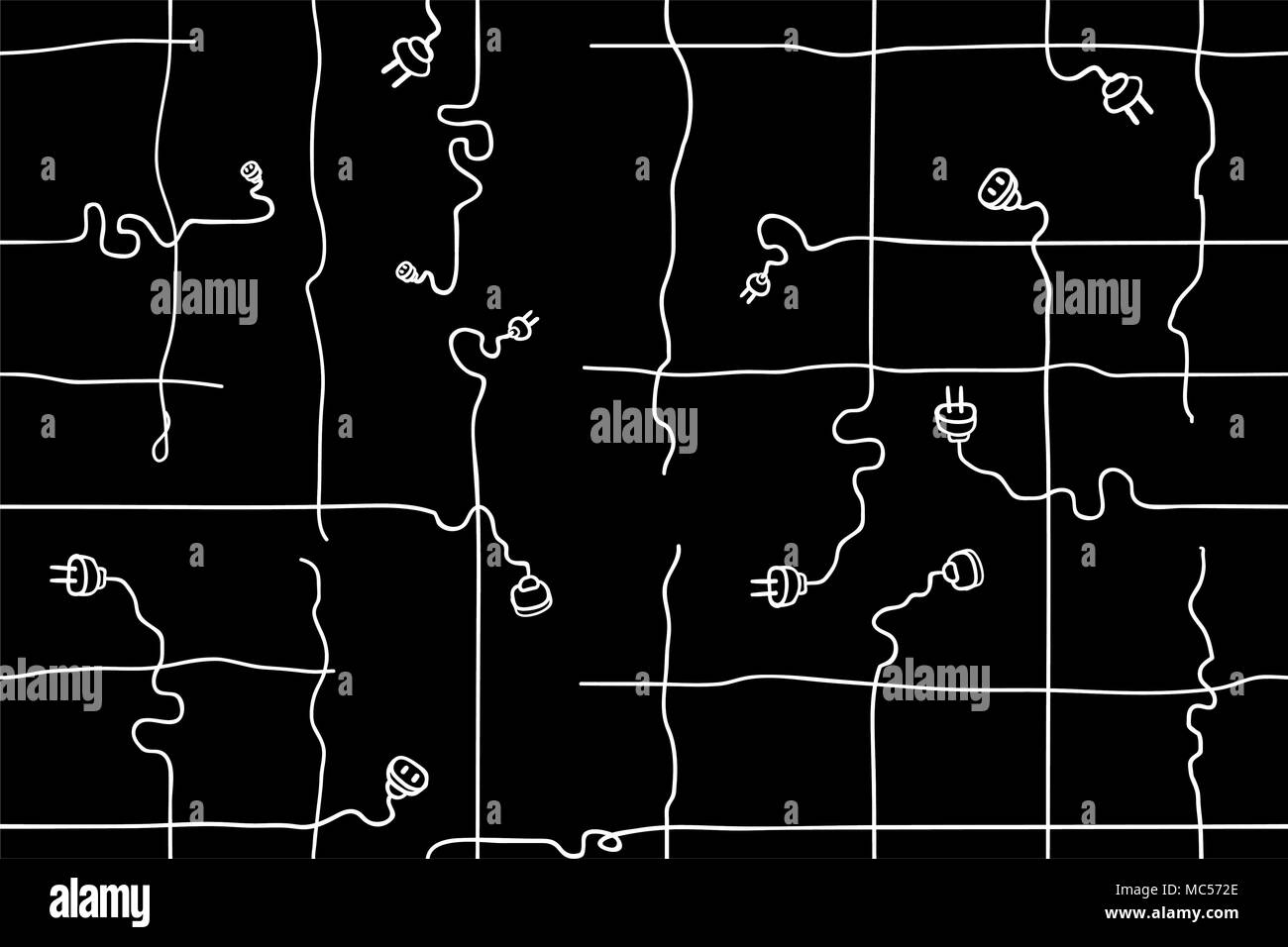 Power cables crossing disconnect, seamless texture pattern, vector ...