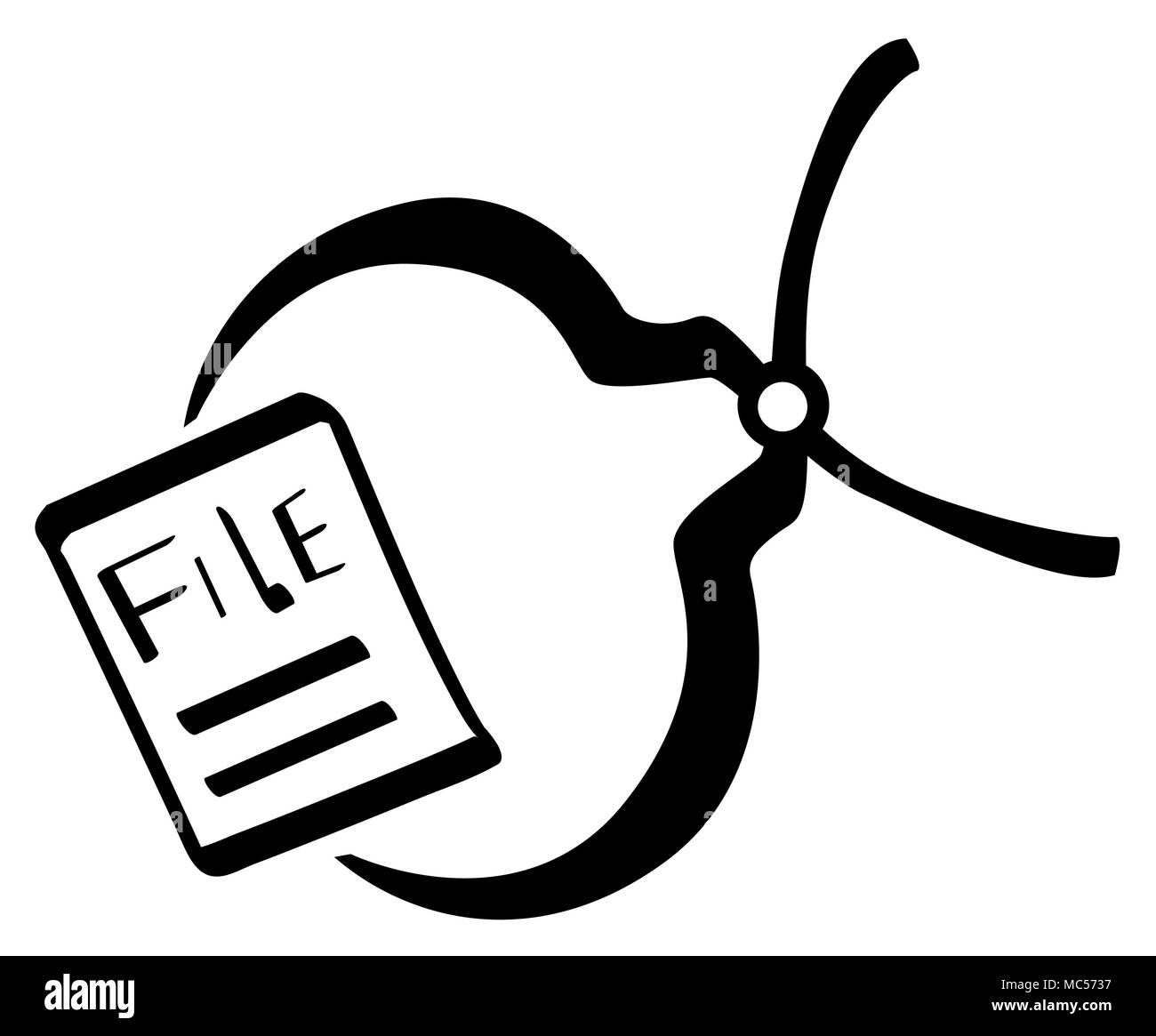 File pincer stencil black, vector illustration, horizontal, isolated ...