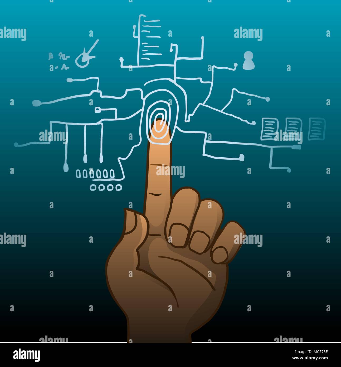 Pressing enter button Stock Vector Images - Alamy