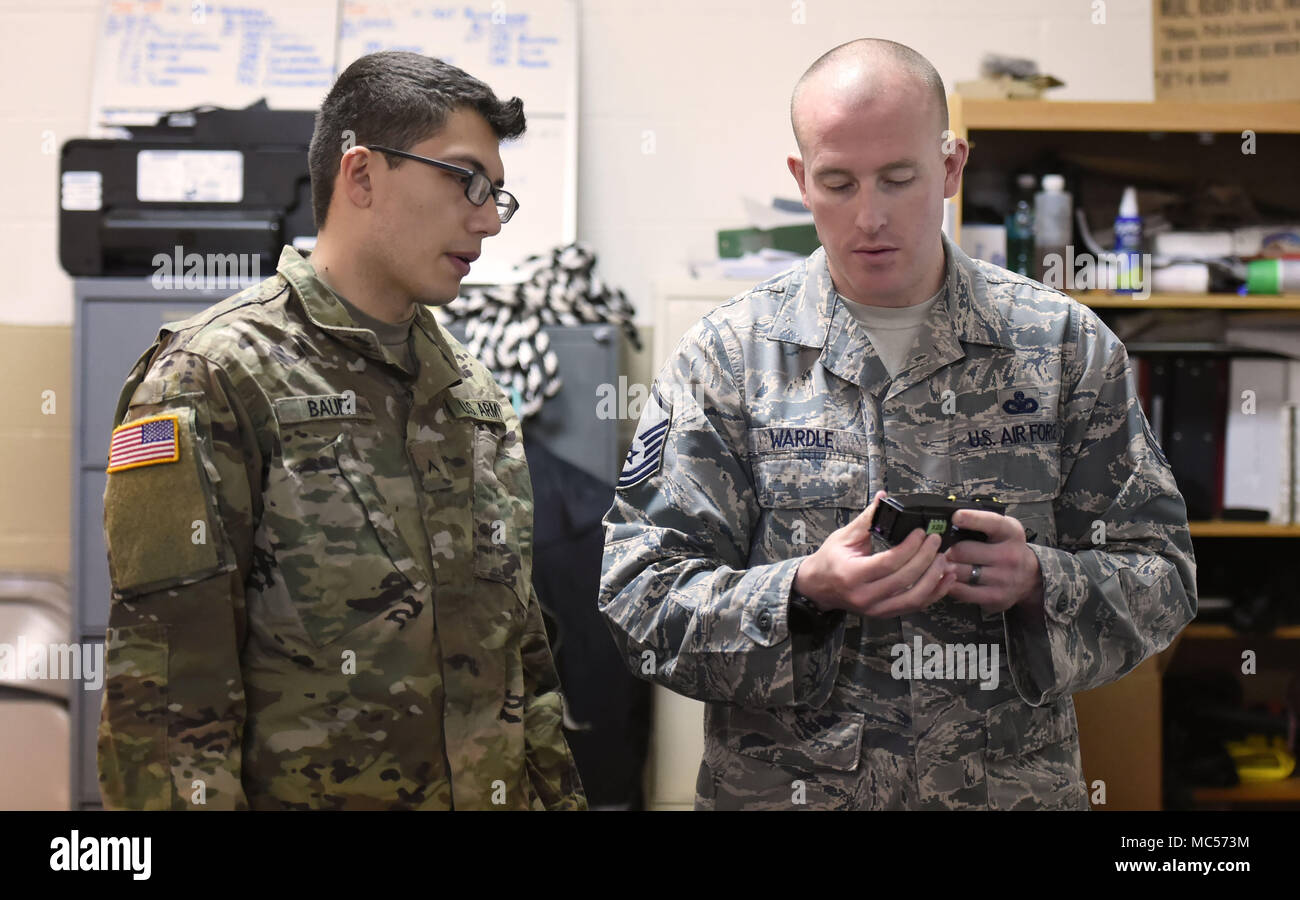 Pvt. Clayton Bauer, a combat medic assigned to the Wyoming Army ...