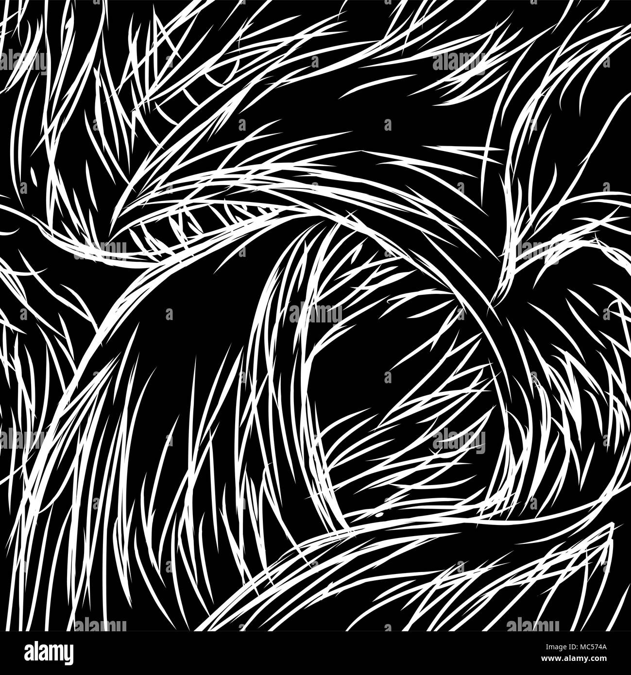 Seamless tile vector texture pattern, painted black fur Stock Vector ...