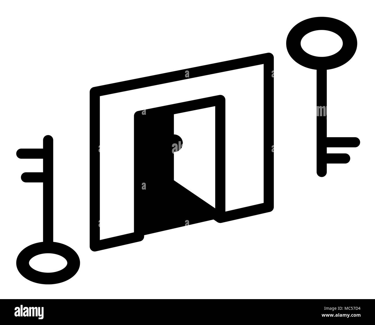Door keys symbol black, vector illustration, horizontal, isolated Stock ...