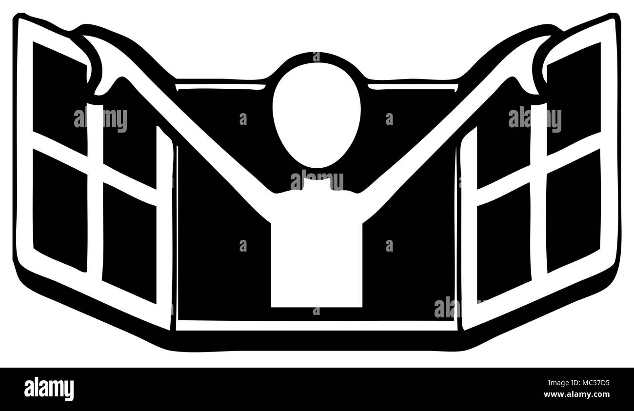 Opening window figure stencil black, vector illustration, horizontal ...