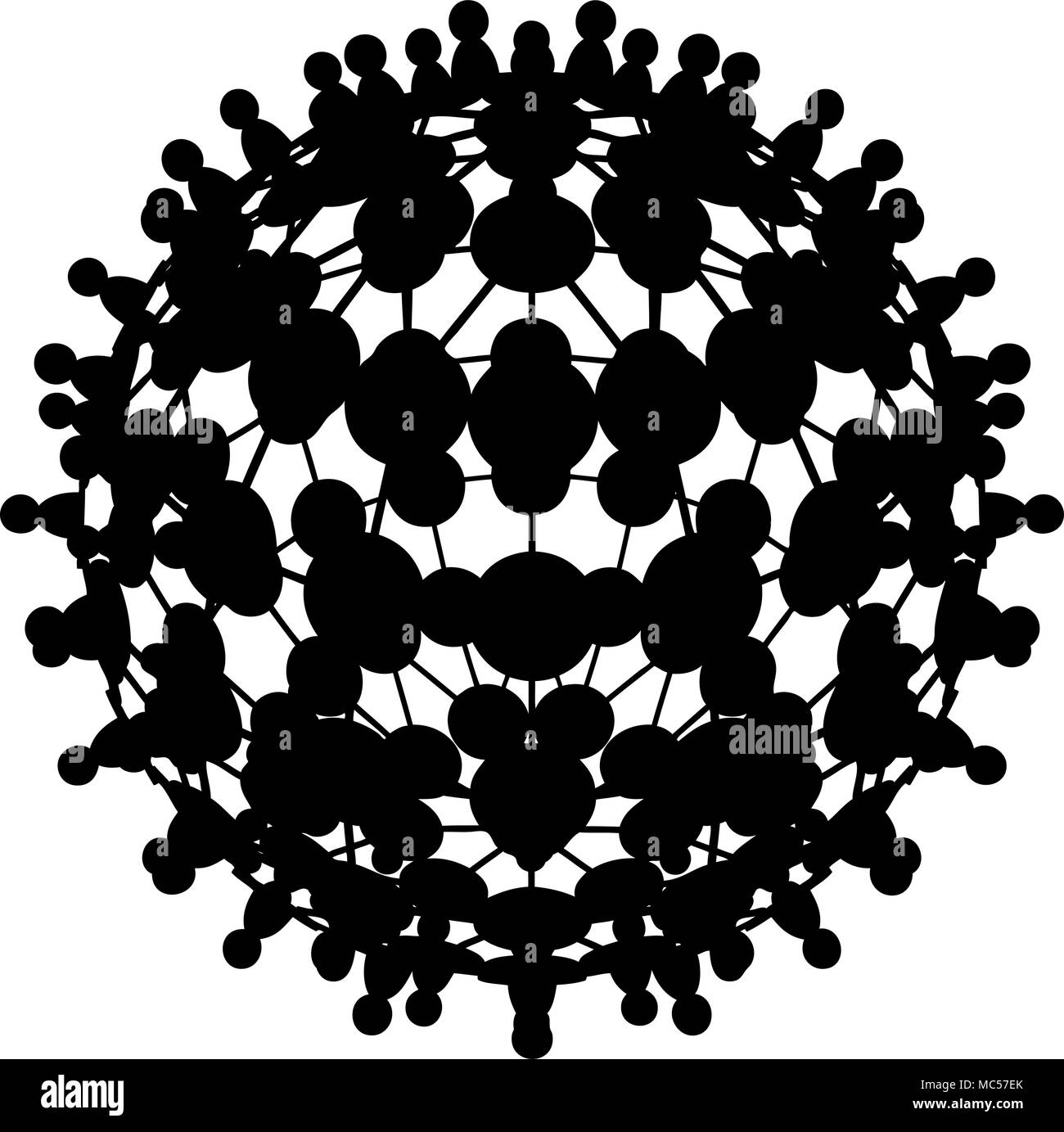 Linked simple figure symbol sphere vector silhouette design element ...