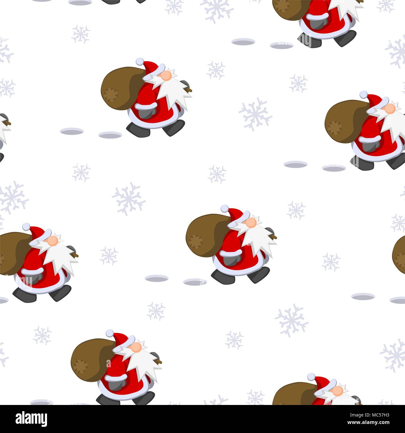 Cartoon Santa Claus character Christmas tile wallpaper pattern, vector ...