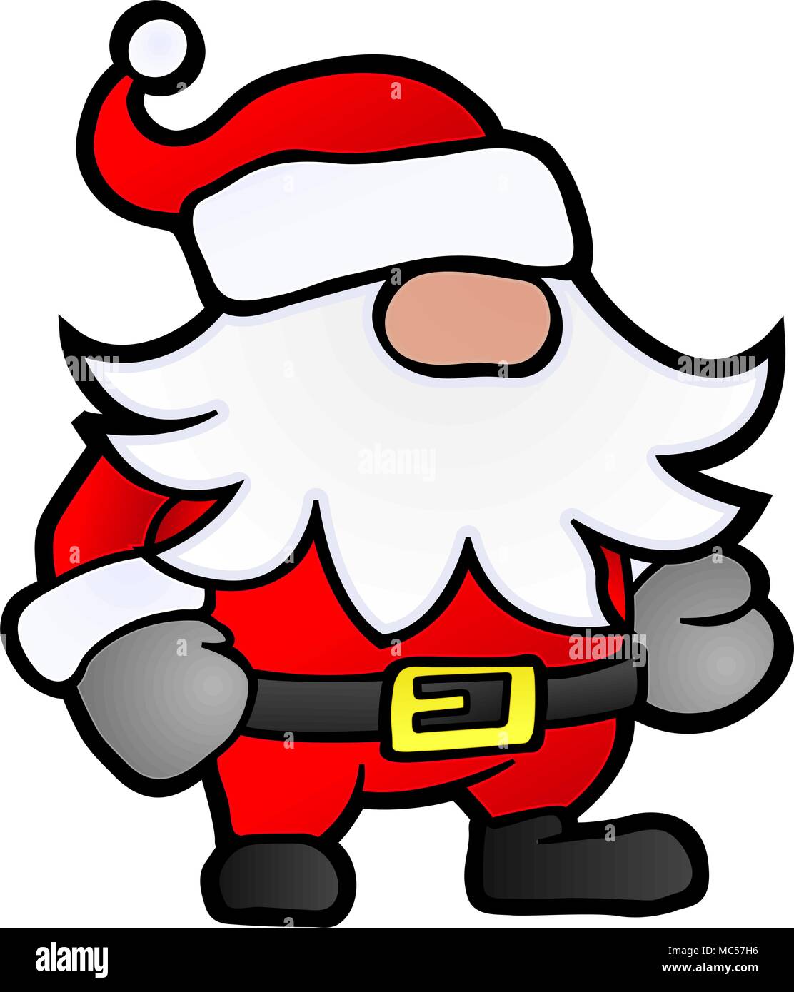 Small Santa Claus cartoon, stylized vector Christmas illustration ...