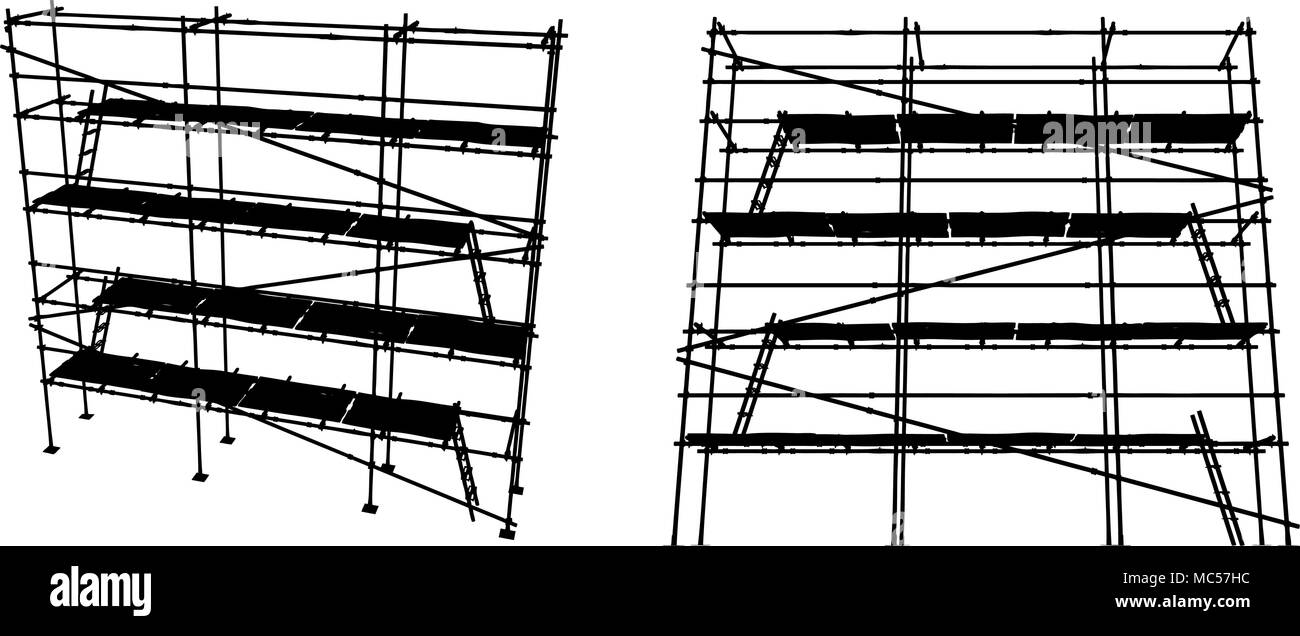 Scaffolding silhouette Black and White Stock Photos & Images - Alamy