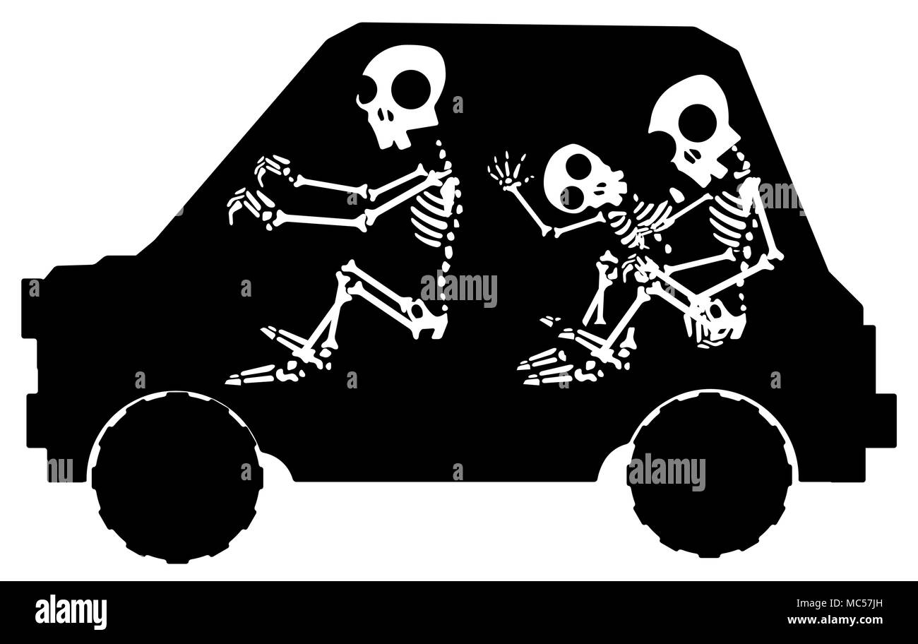 Skeleton driving car hi-res stock photography and images - Alamy