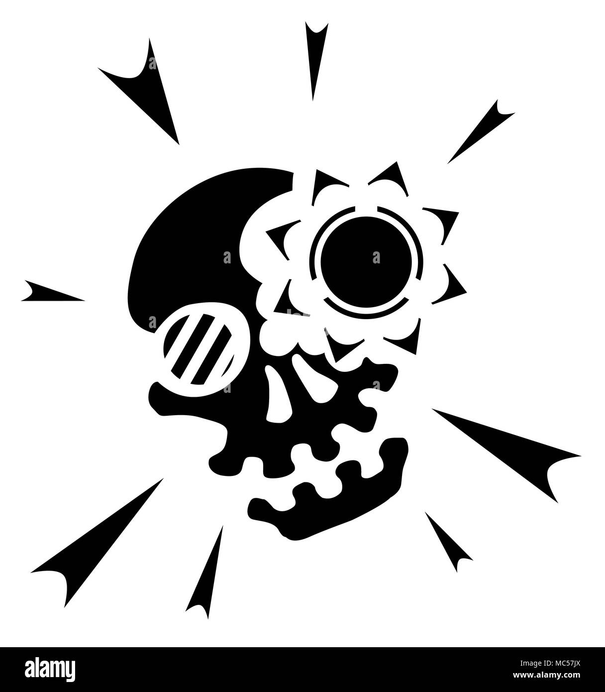 Black white skull stencil Cut Out Stock Images & Pictures - Alamy