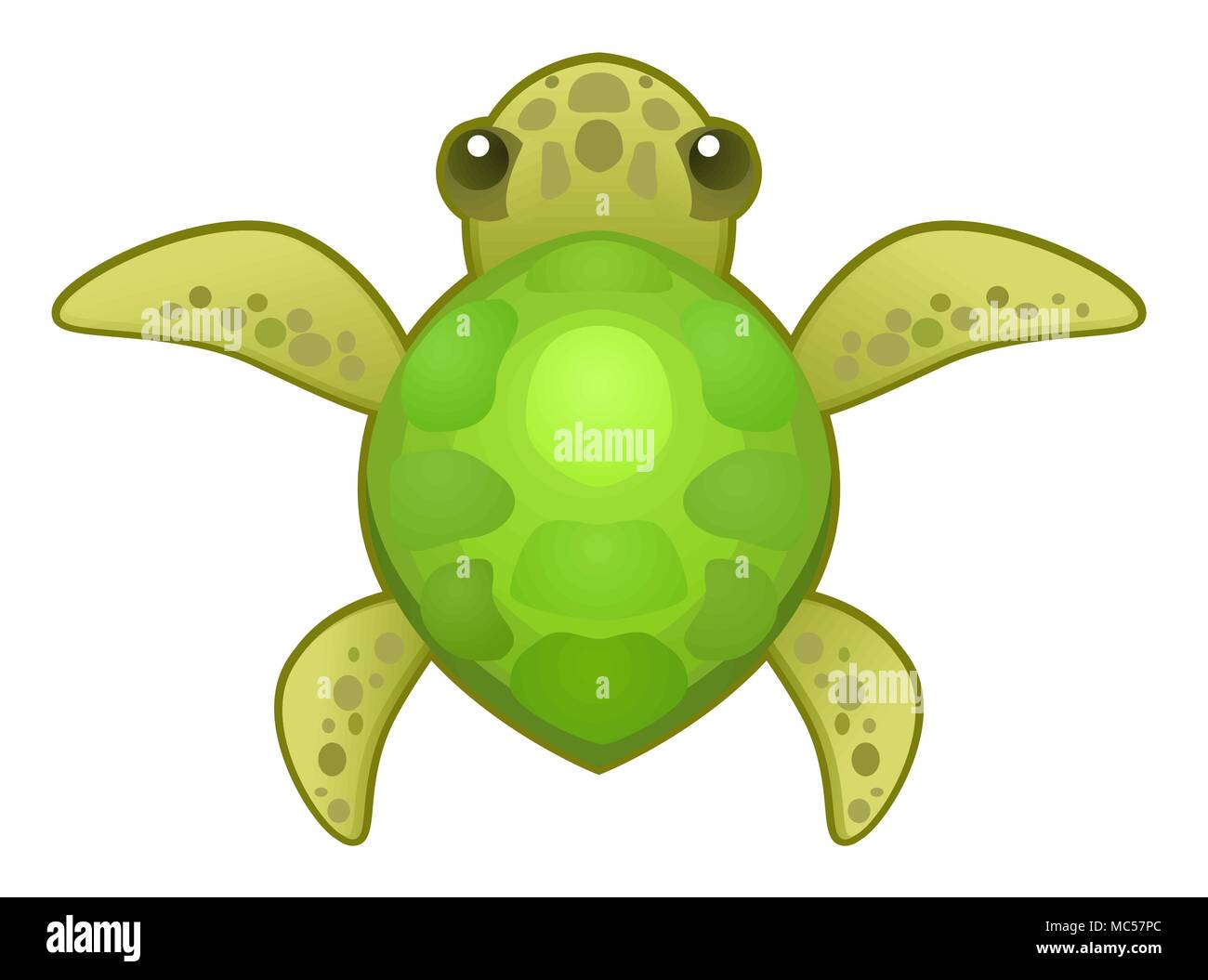 Cartoon small turtle animal, vector illustration, horizontal, isolated ...