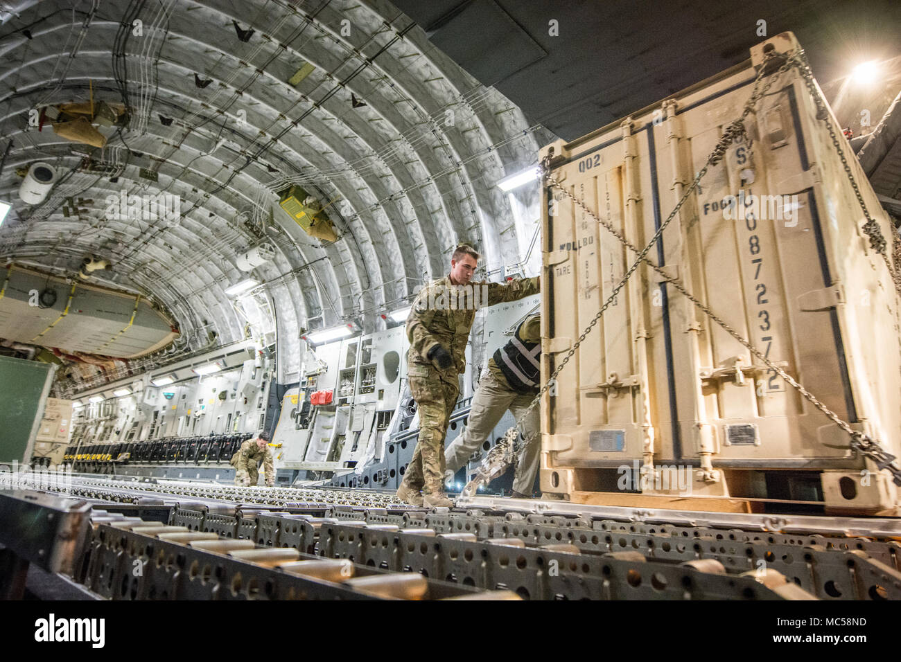 U.S. Air Force Senior Airman Connor Shoemaker, a loadmaster assigned to ...