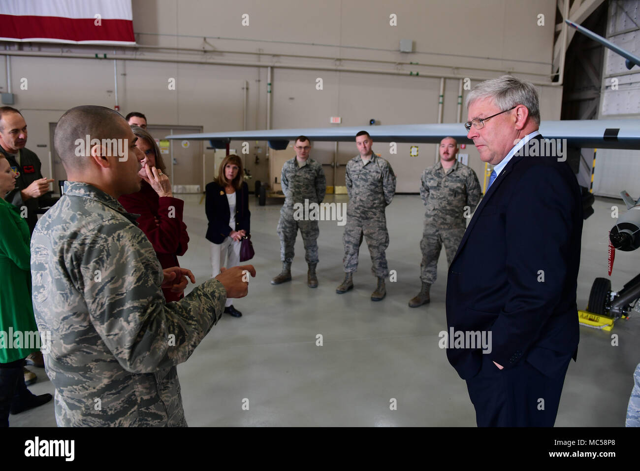 Maj. Seth, 432nd Aircraft Maintenance Squadron commander, explains how ...