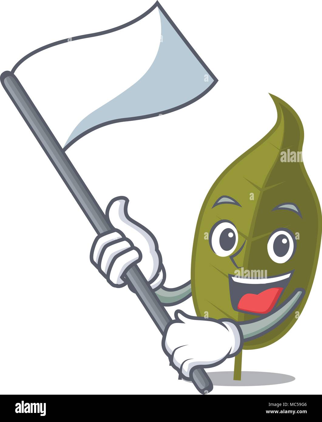 With flag bay leaf mascot cartoon Stock Vector Image & Art - Alamy