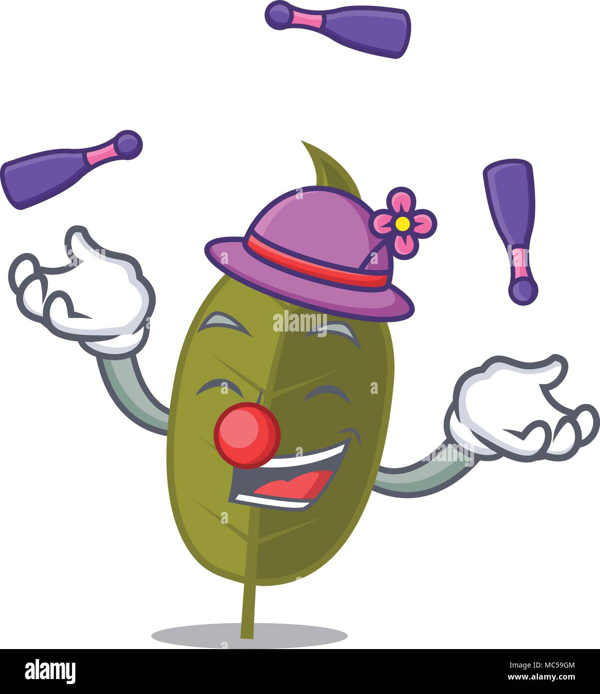Juggling bay leaf mascot cartoon Stock Vector Image & Art - Alamy