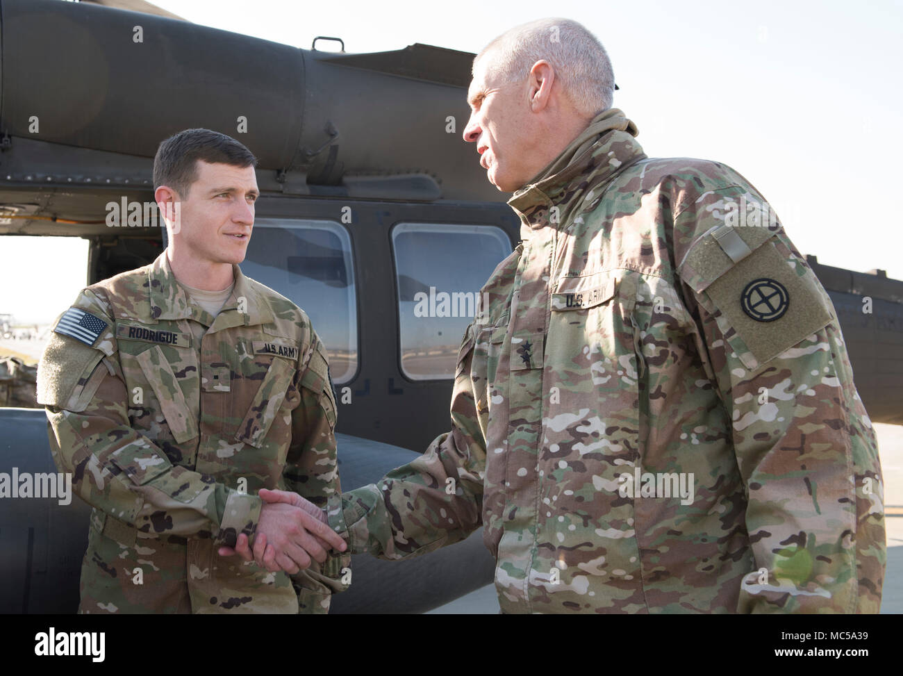 U.S. Army Maj. Gen. Victor J. Braden, 35th Infantry Division commanding ...