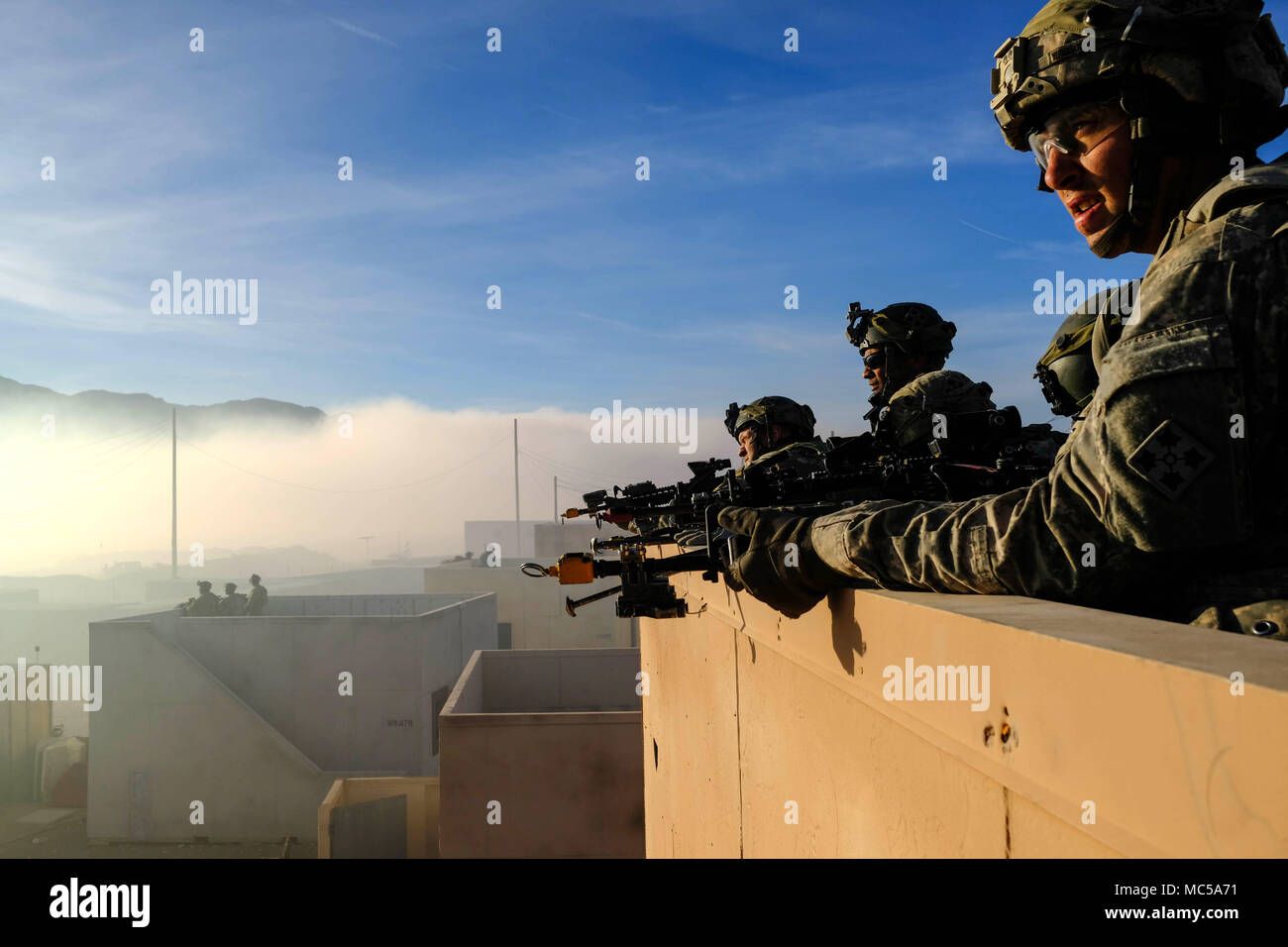 Infantrymen from Bayonet Company, 1st Battalion, 38th Infantry Regiment ...