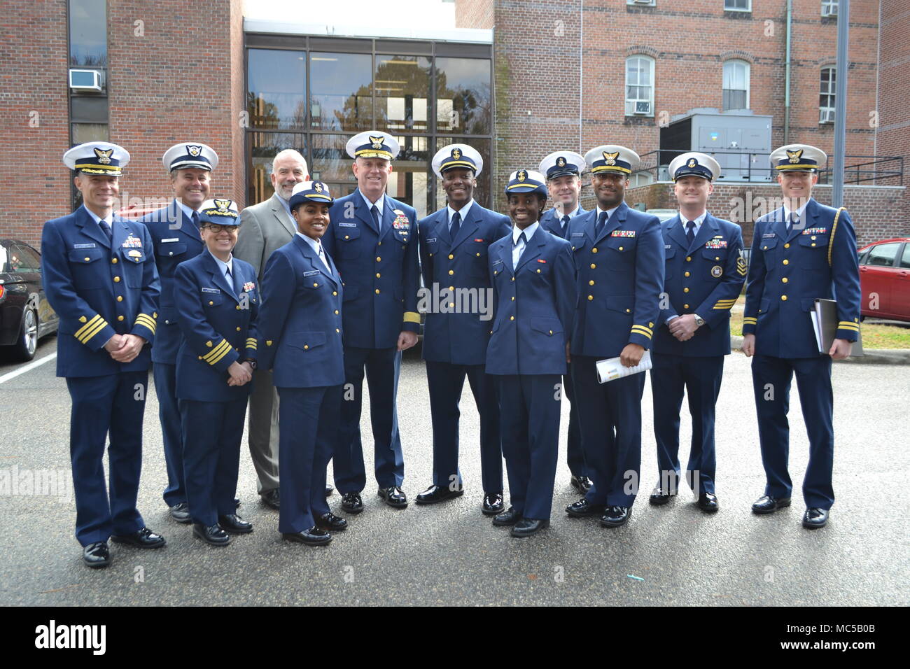 Rear Admiral Keith Smith, FORCECOM Commander, Coast Guard personnel ...