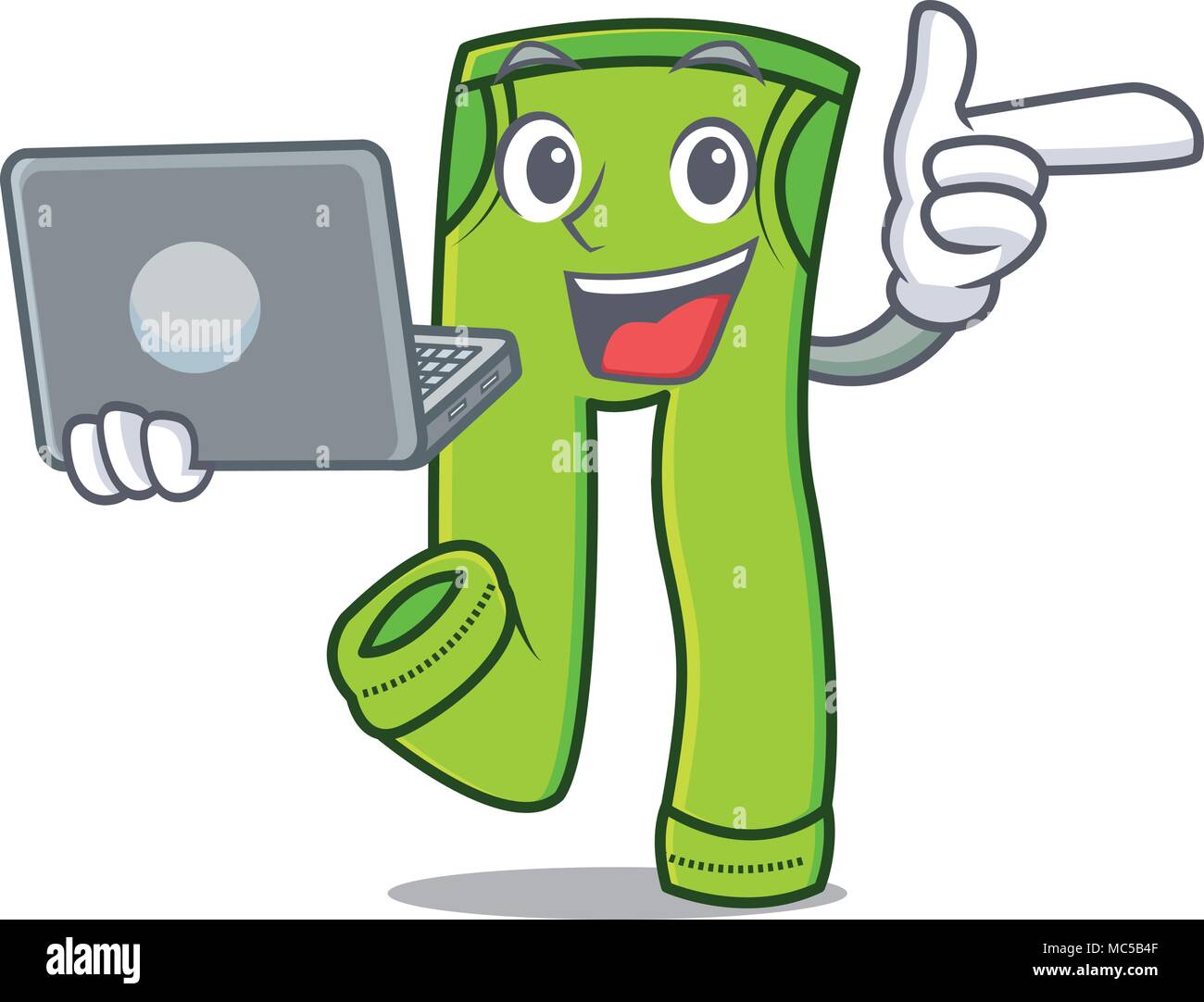 With laptop pants character cartoon style vector illustration Stock ...