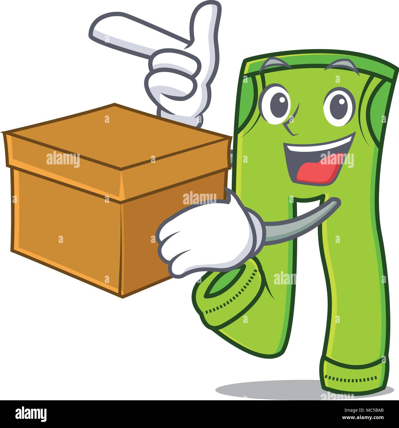 With box pants character cartoon style vector illustration Stock Vector ...