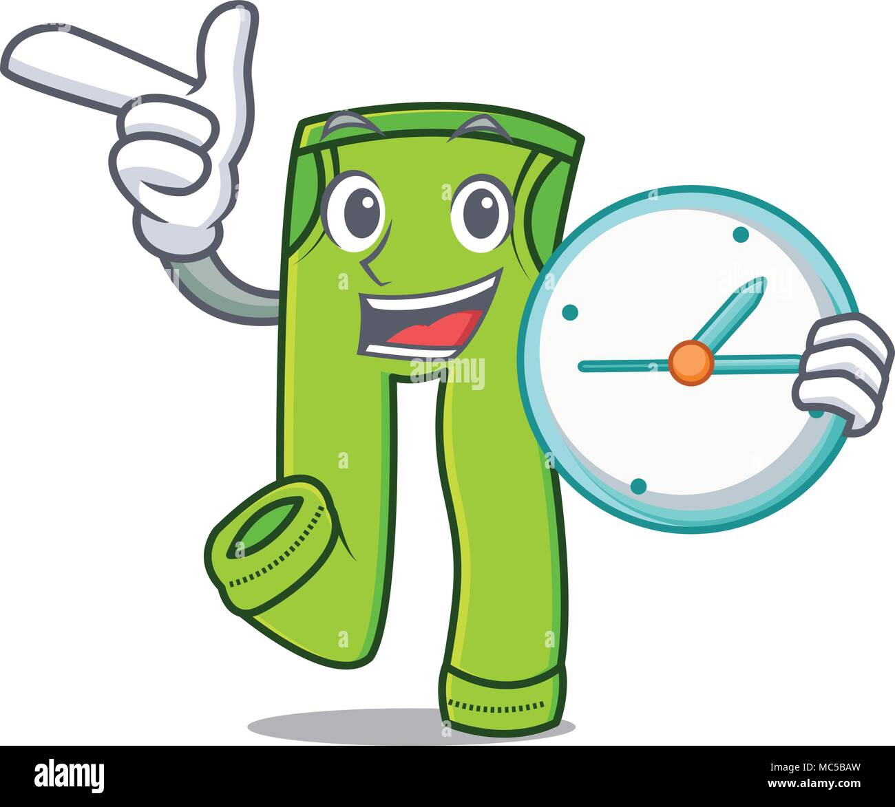 With clock pants character cartoon style vector illustration Stock ...