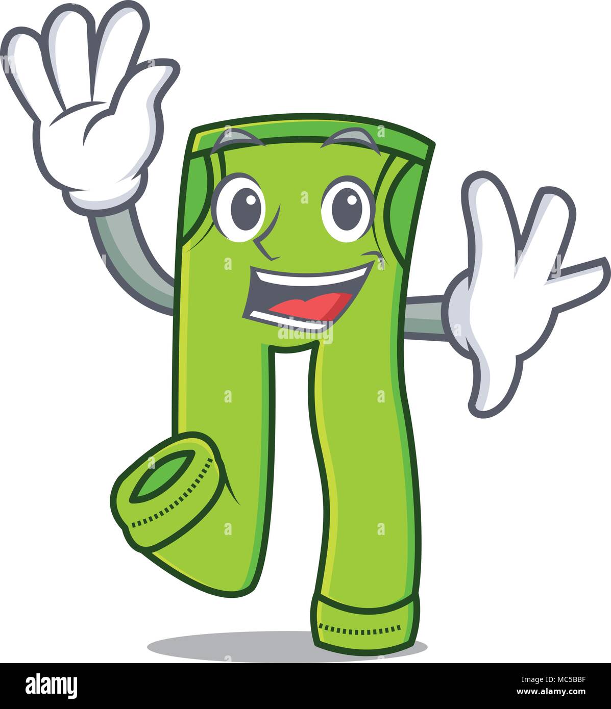 Waving pants character cartoon style vector illustration Stock Vector ...